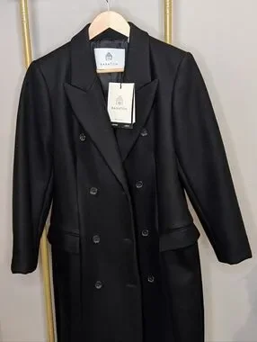 Babaton | Jackets & Coats | Babaton Black Doublebreasted Long Trench ...